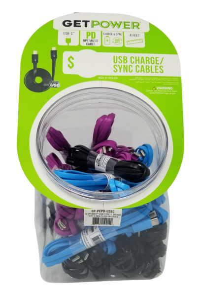 GET POWER USB-C POWER DELIVERY CERTIFIED CABLE DISPLAY BOWL | Aries ...